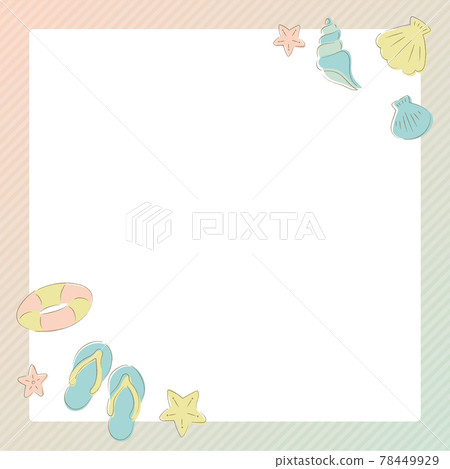 Summer item frame (square) - Stock Illustration [78449929] - PIXTA