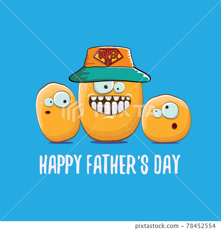 happy fathers day greeting card with cartoon... - Stock Illustration ...