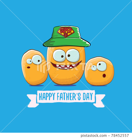 happy fathers day greeting card with cartoon... - Stock Illustration ...