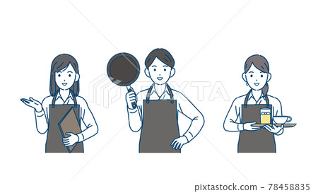 Restaurant hall staff waitress part-time job... - Stock Illustration ...
