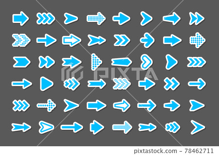 Colorful arrow stickers set. Blue cursor icons,...-插圖素材 [78462711 ...