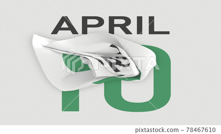 April 10 date behind crumpled paper page of a... - Stock Illustration ...
