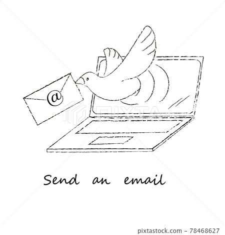 Email illustration line drawing - Stock Illustration [78468627] - PIXTA