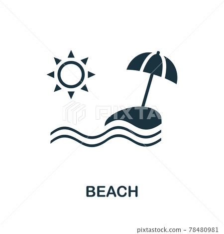 Beach icon. Simple illustration from vacation... - Stock Illustration ...