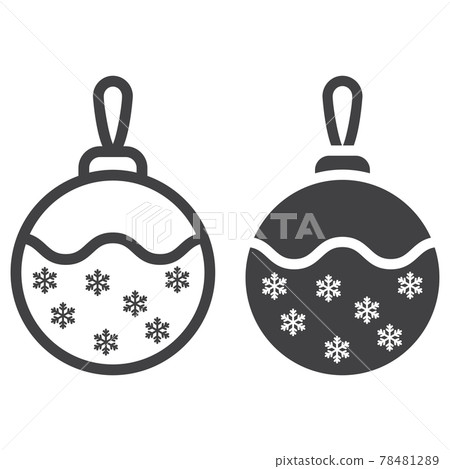 Christmas tree ball line and glyph icon - Stock Illustration [78481289 ...