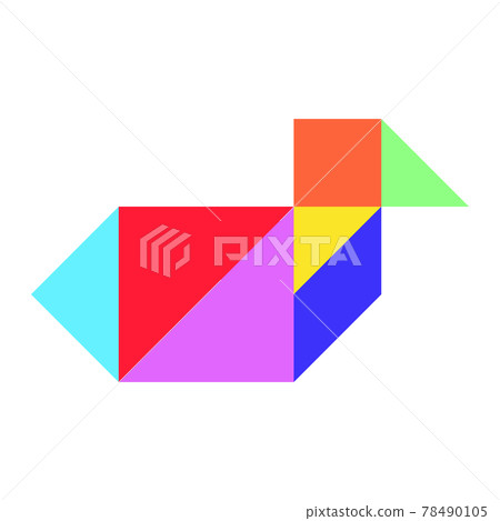 Color tangram puzzle in bird (duck, goose,... - Stock Illustration ...