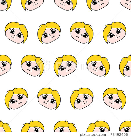 blonde hair girl seamless repeat pattern.... - Stock Illustration ...