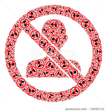 Forbidden Man Recursive Collage of Forbidden... - Stock Illustration ...