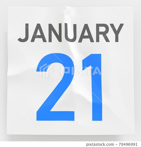 January 21 date on crumpled paper page of a... - Stock Illustration ...
