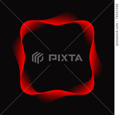 Wave red frame abstract background - Stock Illustration [78501488] - PIXTA