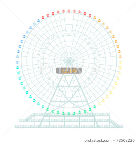 Vector illustration of a ferris wheel with a... - Stock Illustration ...