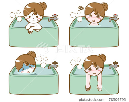 A woman who gets sick in the bath - Stock Illustration [78504793] - PIXTA