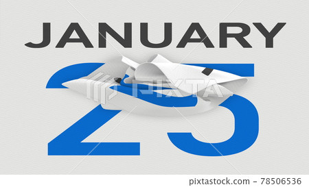 January 25 date after torn page of a paper... - Stock Illustration ...