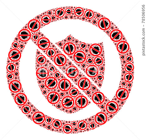 No Shield Fractal Collage of No Shield Items - Stock Illustration ...