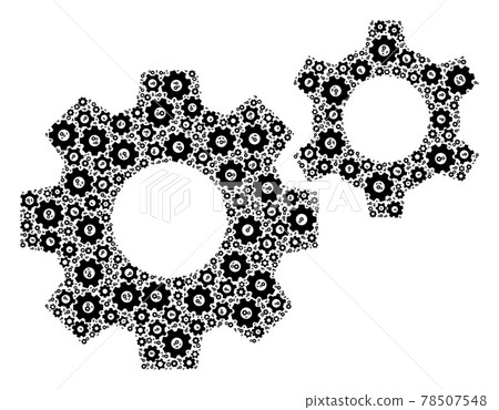 Gears Recursion Composition of Gears Items - Stock Illustration ...