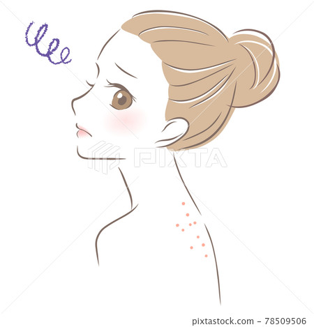 Profile of a woman suffering from rough skin... - Stock Illustration ...
