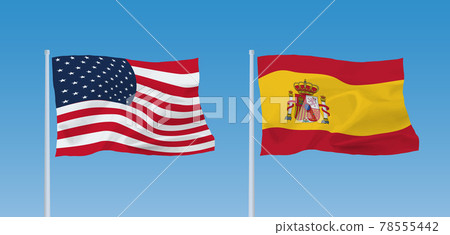 American and Spanish flags - Stock Illustration [78555442] - PIXTA