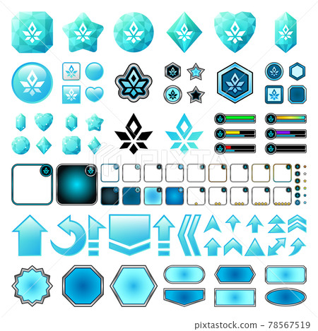 Game Material Icon Jewel Set Attribute Ice - Stock Illustration ...