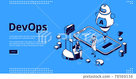 Devops isometric banner, development and operation - Stock Illustration [78569138] - PIXTA