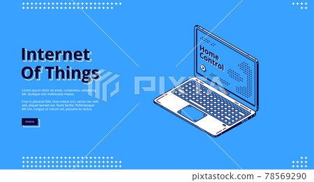 Internet of things isometric web banner, iot. - Stock Illustration ...