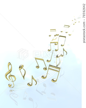 Gold notes and staff 2 background CG... - Stock Illustration [78592642 ...