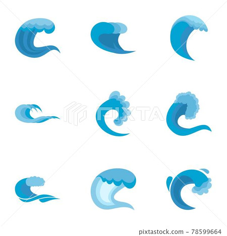 Wavelength icons set, flat style - Stock Illustration [78599664] - PIXTA