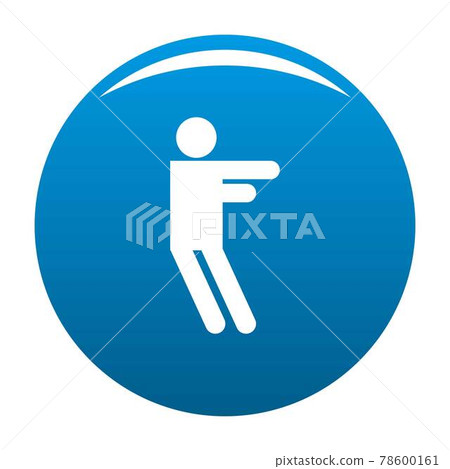 Stick figure stickman icon blue vector - Stock Illustration [78600161 ...
