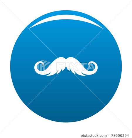 Fluffy mustache icon blue vector - Stock Illustration [78600294] - PIXTA