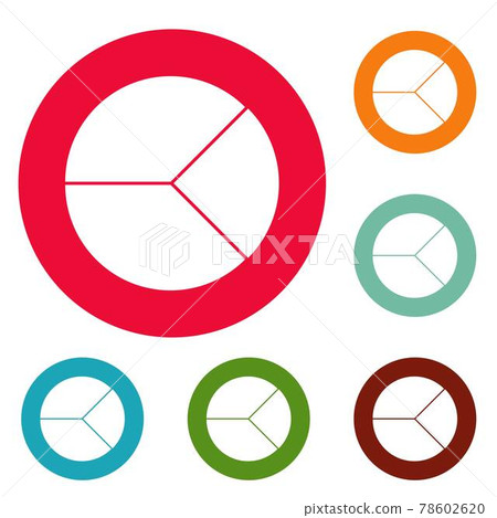 Circle graph icons circle set vector - Stock Illustration [78602620 ...