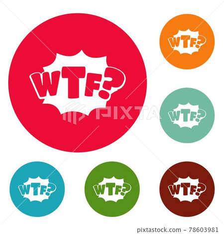 Comic boom wtf icons circle set vector - Stock Illustration [78603981 ...