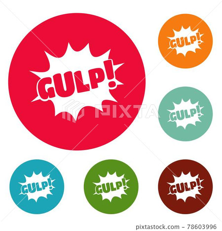Comic boom gulp icons circle set vector - Stock Illustration [78603996 ...