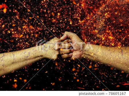 Fist and fist collide - Stock Illustration [78605167] - PIXTA