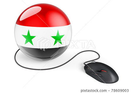 Computer mouse with Syrian flag. Internet... - Stock Illustration ...