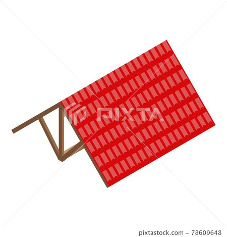 Red roof icon, isometric style - Stock Illustration [78609648] - PIXTA