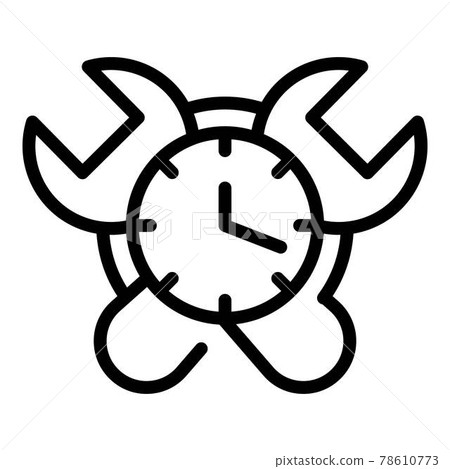 Alarm clock repair icon, outline style - Stock Illustration [78610773 ...