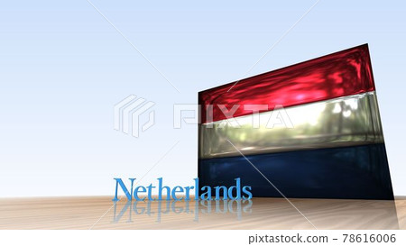 Netherlands flag and country name text on the... - Stock Illustration ...