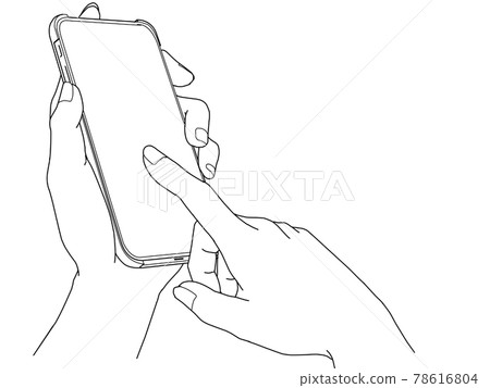 Hand to operate smartphone - Stock Illustration [78616804] - PIXTA