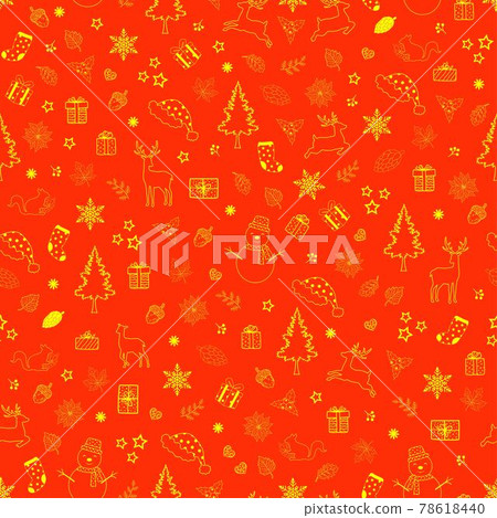 Winter holiday on red background seamless... - Stock Illustration ...