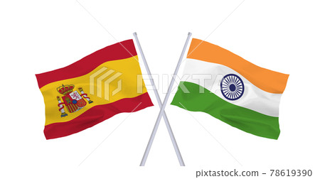 Indian and Spanish flags - Stock Illustration [78619390] - PIXTA