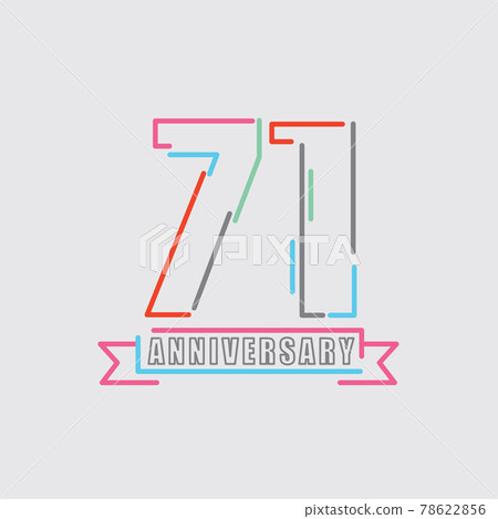 71th Years Anniversary Logo Birthday... - Stock Illustration [78622856 ...