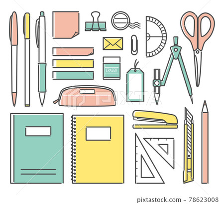 stationery, writing instrument, vector - Stock Illustration [78623008 ...