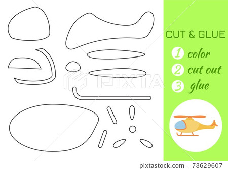 Color, cut and glue paper yellow helicopter.... - Stock Illustration ...