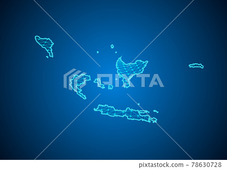 Abstract digital map of indonesia with... - Stock Illustration ...
