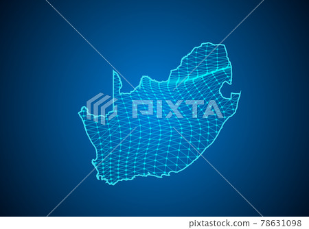 Abstract digital map of South Africa with... - Stock Illustration ...