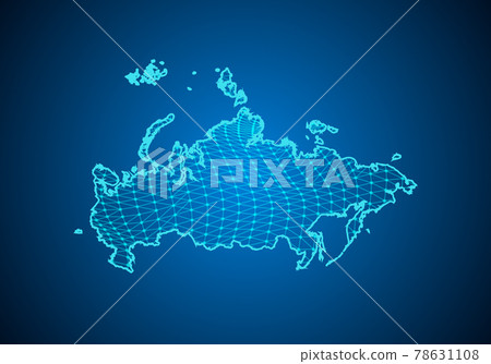 Abstract digital map of russia with particles... - Stock Illustration ...
