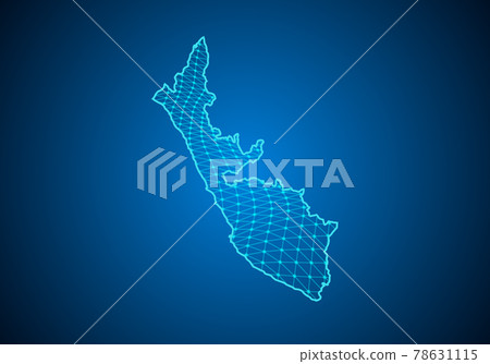Abstract digital map of peru with particles...-插圖素材 [78631115] - PIXTA圖庫