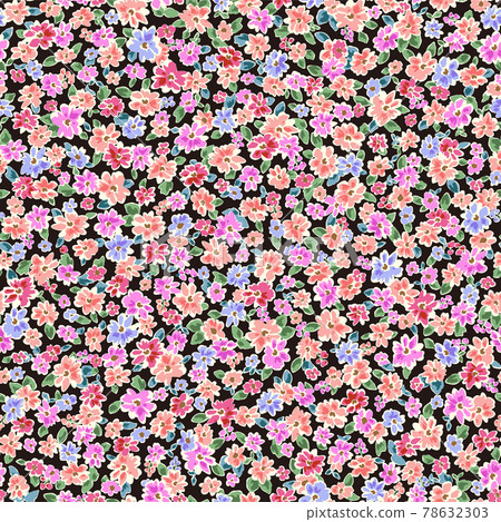 Cute Liberty-like florets pattern, - Stock Illustration [78632303] - PIXTA