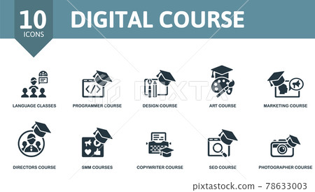 Digital Course icon set. Contains editable...-插圖素材 [78633003] - PIXTA圖庫