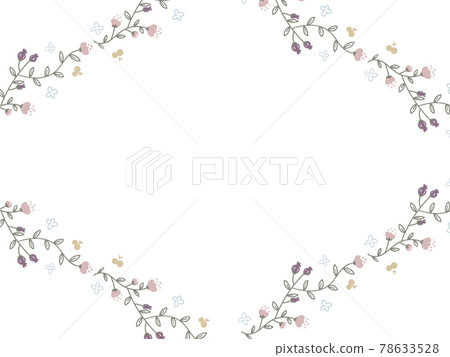 Chic pink and purple flower and fruit frame - Stock Illustration ...