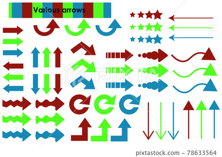 Colorful 3-color arrow set (red, blue, green) - Stock Illustration ...